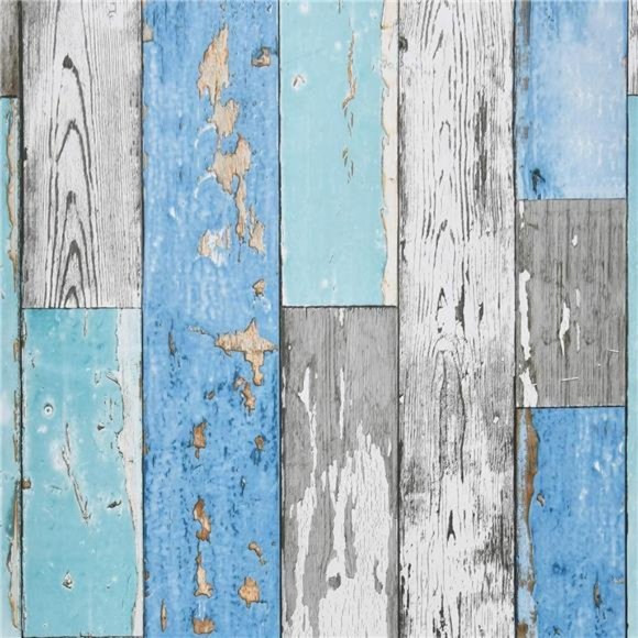 Wall Decor | 177 118 Blue Wood Wallpaper Peel And Stick Wood Grain ...